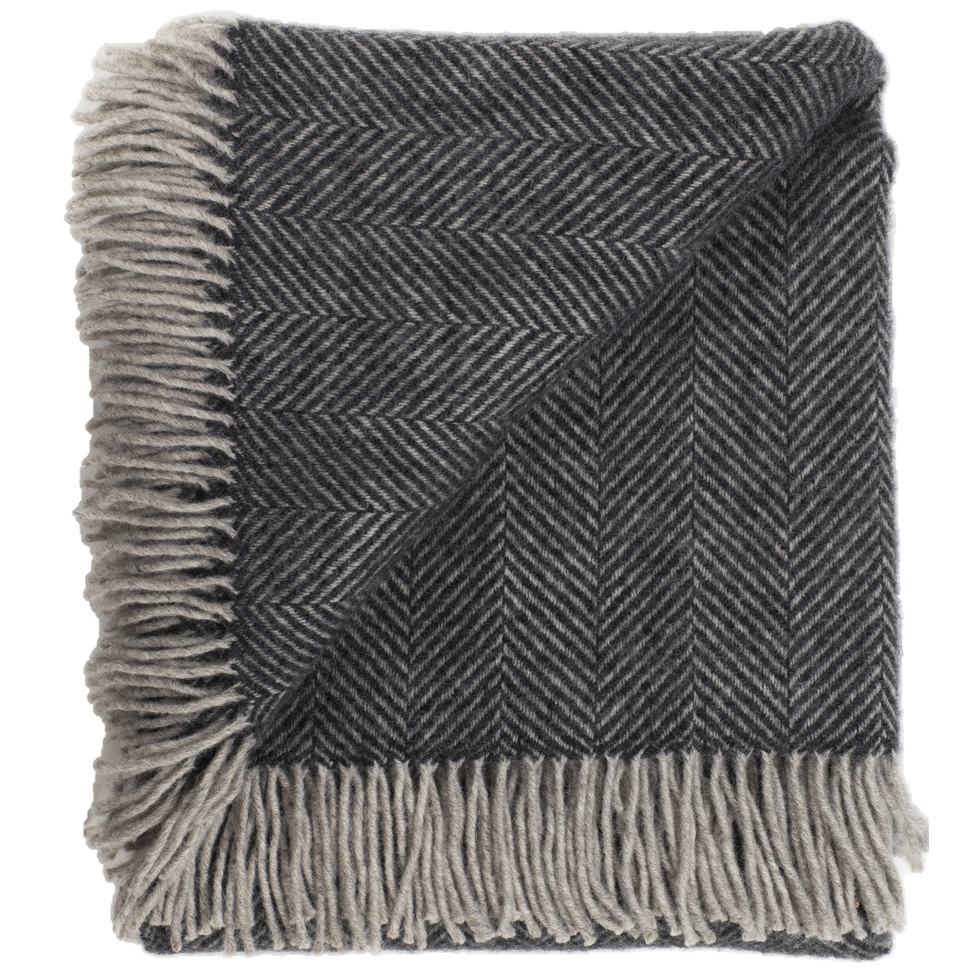 Highland Tweed Herringbone Pure New Wool Throw ~ Charcoal ~ – Highland ...