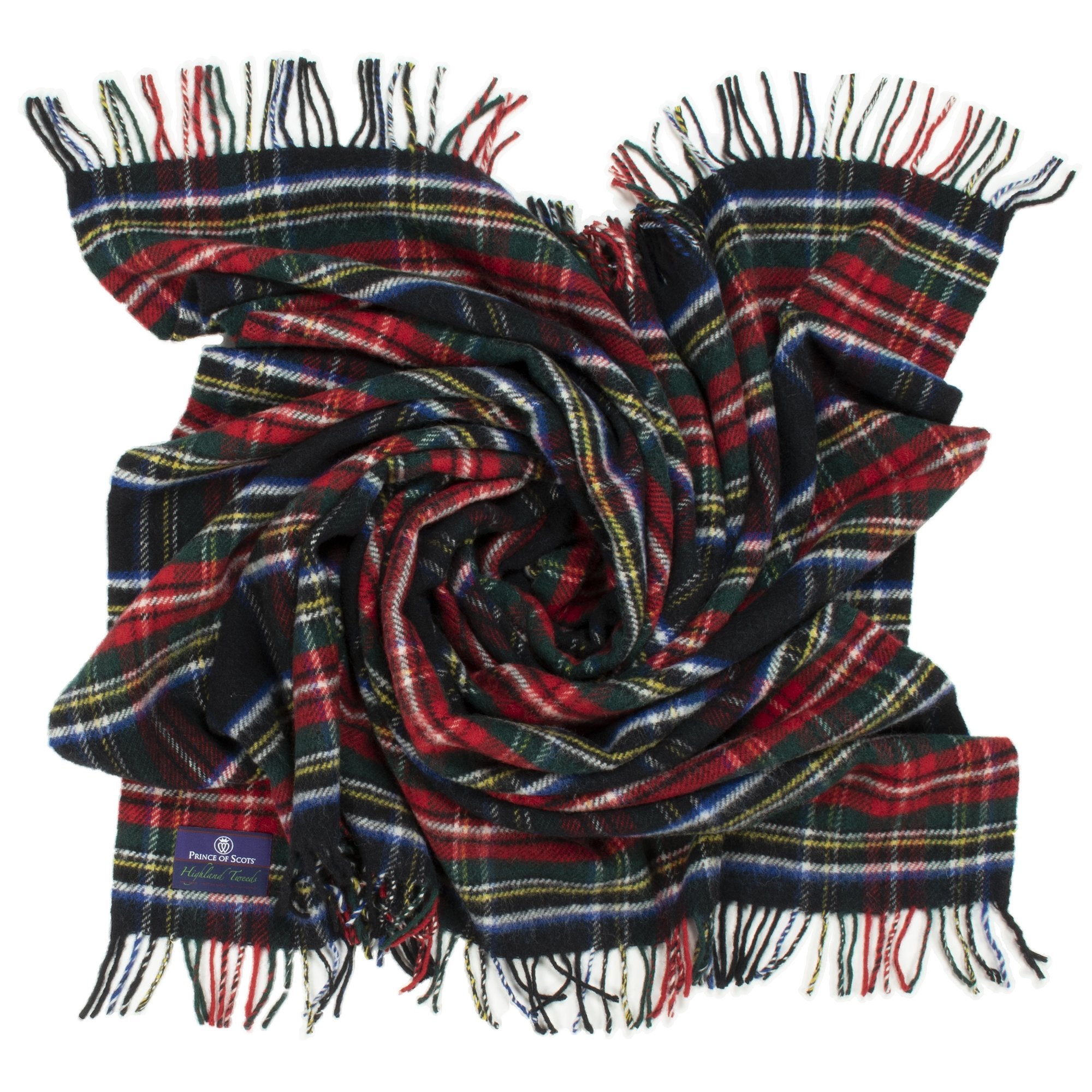 Prince of Scots Highland Tweed Pure New Wool Fluffy Throw ~ Black Stew ...