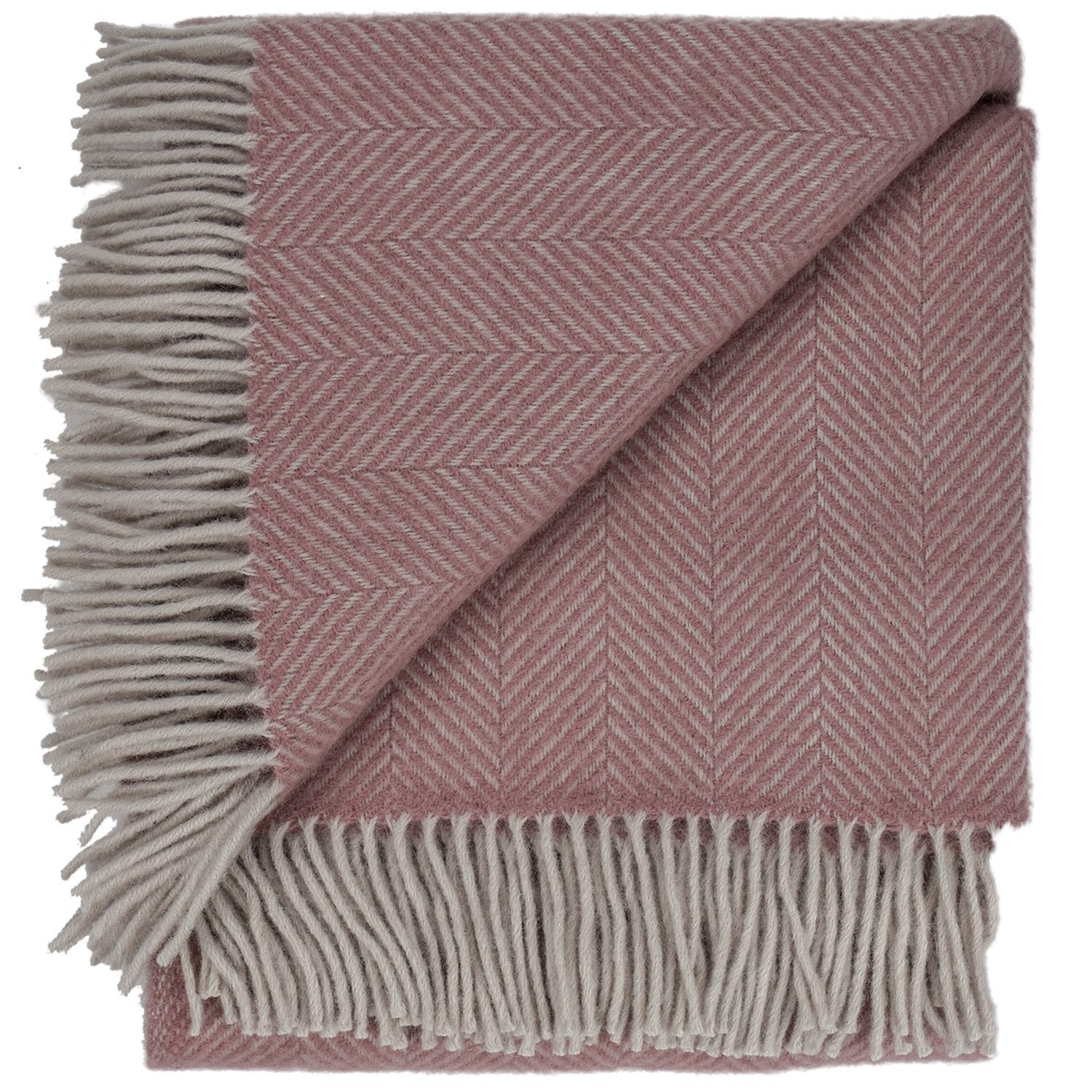 Highland Tweed Herringbone Pure New Wool Throw ~ Beach Coral ...