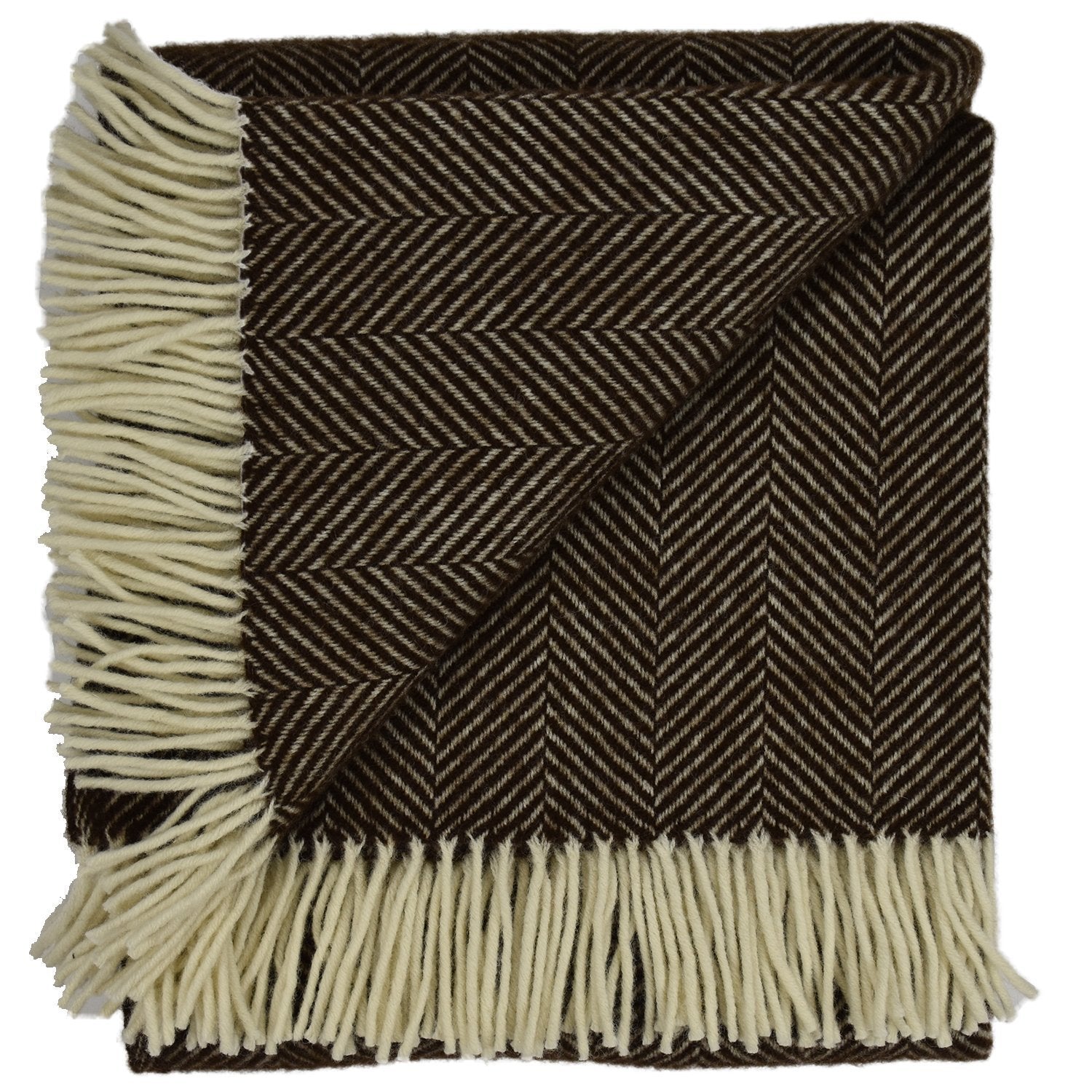 Highland Tweed Herringbone Pure New Wool Throw ~ Vanilla Bean ...