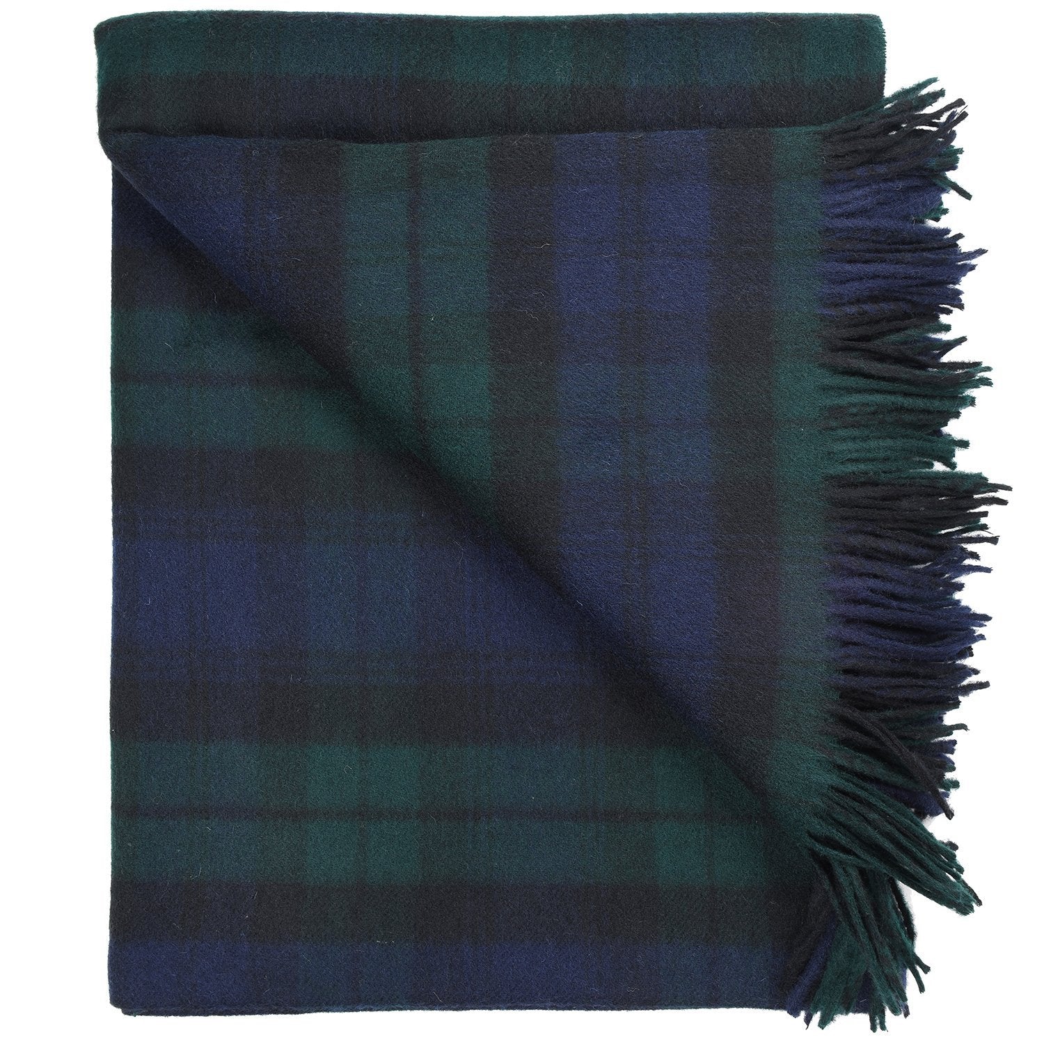 Prince of Scots Highland Tartan Tweed Merino Wool Throw ~ Black Watch ...