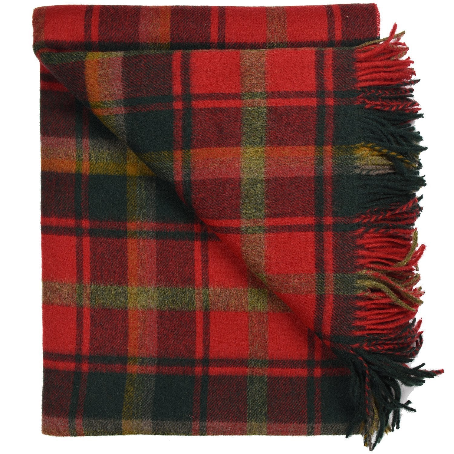 Prince of Scots Highland Tartan Tweed Merino Wool Throw ~ Dark Maple ...