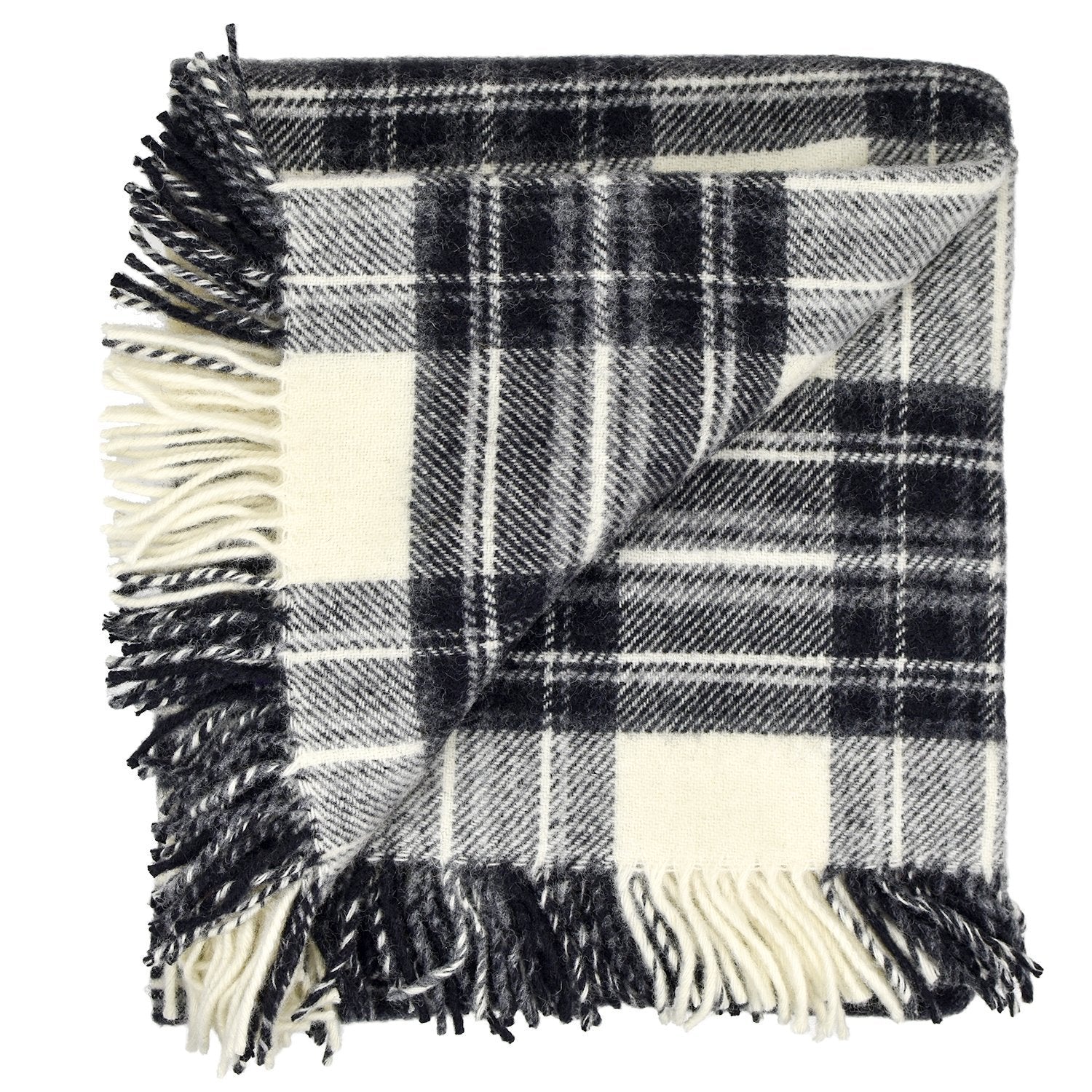 Prince of Scots Highland Tweed Pure New Wool Fluffy Throw ~ Grey Dress ...