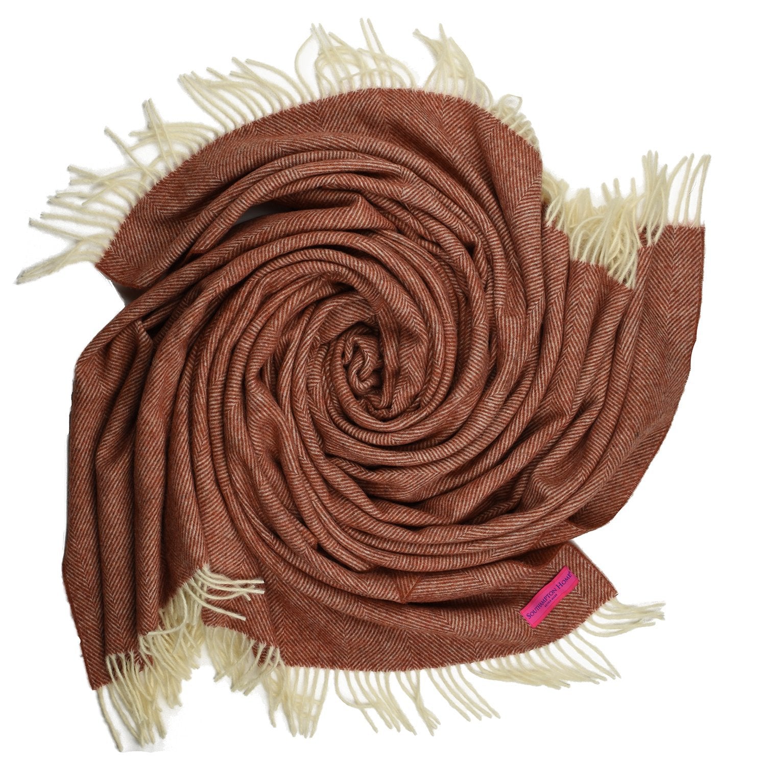 Southampton Home Wool Herringbone Throw (Terracotta) – Highland Tweeds ...